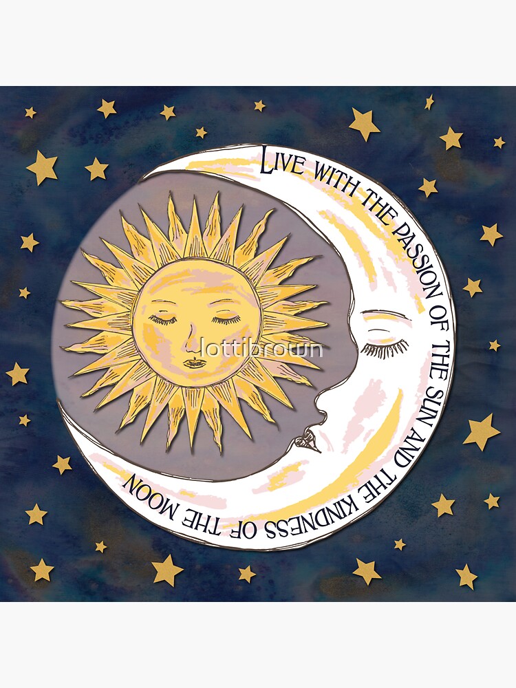"Sun, Moon and Stars" Sticker by lottibrown | Redbubble