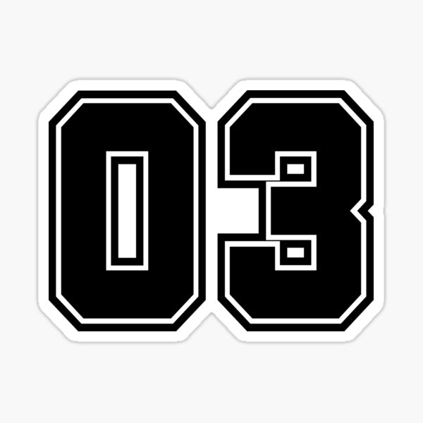 "03" Sticker for Sale by NipunHiranya | Redbubble