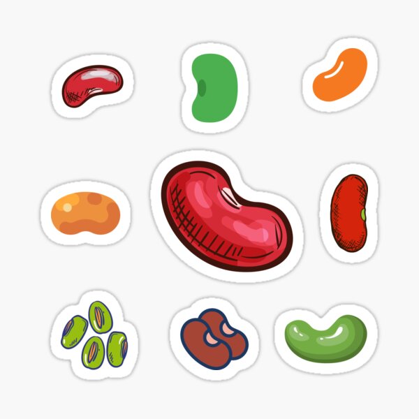 "Colorful Magic Beans" Sticker for Sale by DAFIN | Redbubble