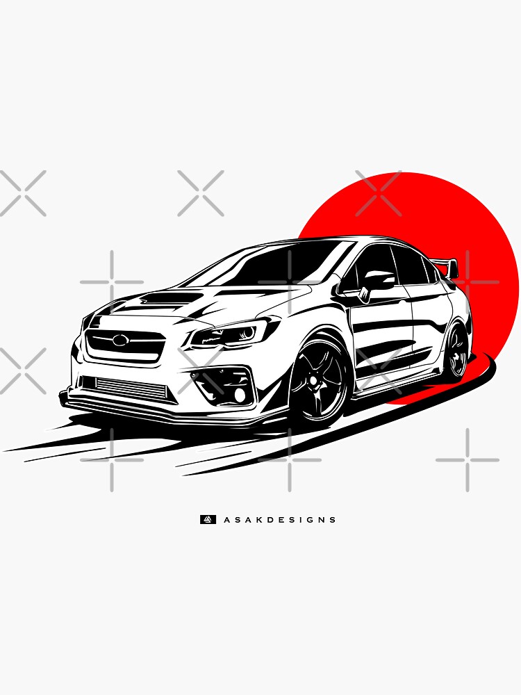 "WRX sti illustration vector art" Sticker for Sale by Rocket Shock ...