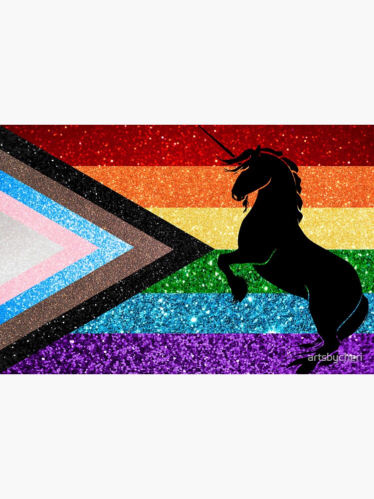 "Pride Art - BIPOC Pride Flag with Black Unicorn" Sticker for Sale by ...