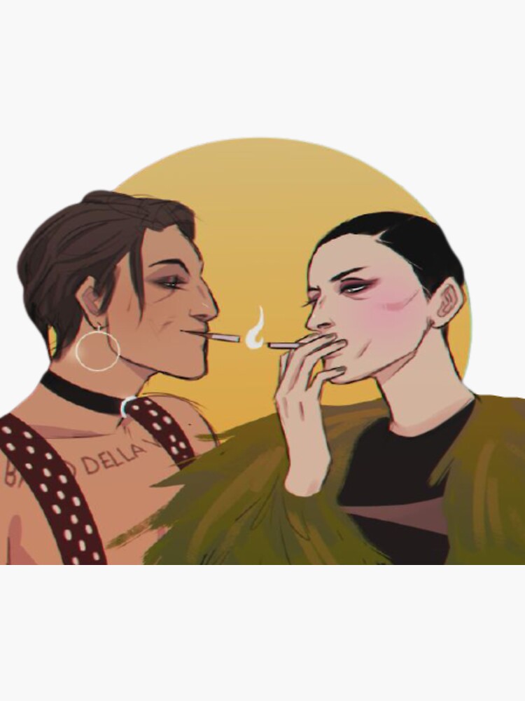 "Damiano David and Kateryna Pavlenko" Sticker by AaPink | Redbubble