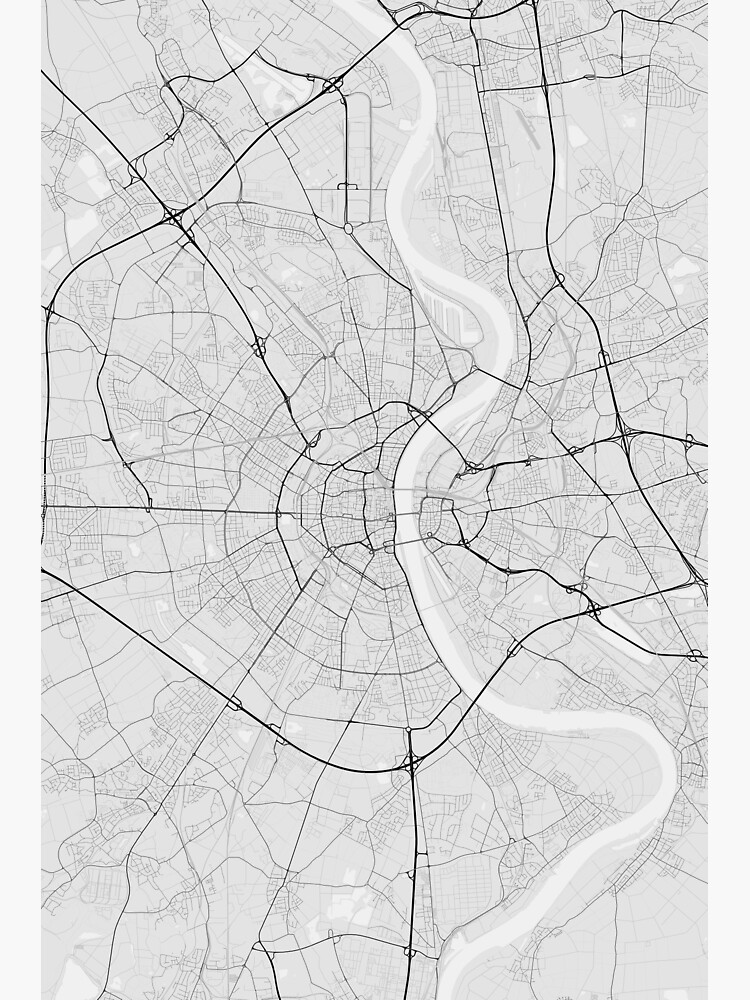 "Cologne, Germany Map. (Black on white)" Poster by Graphical-Maps ...