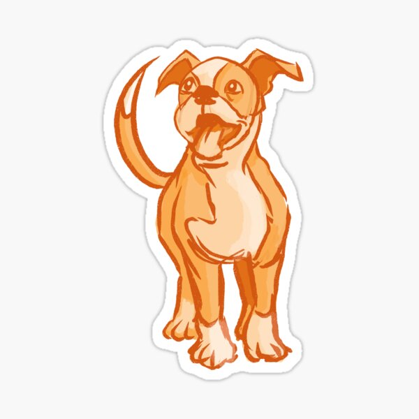 "Orange Pup" Sticker for Sale by fricklesfanart | Redbubble