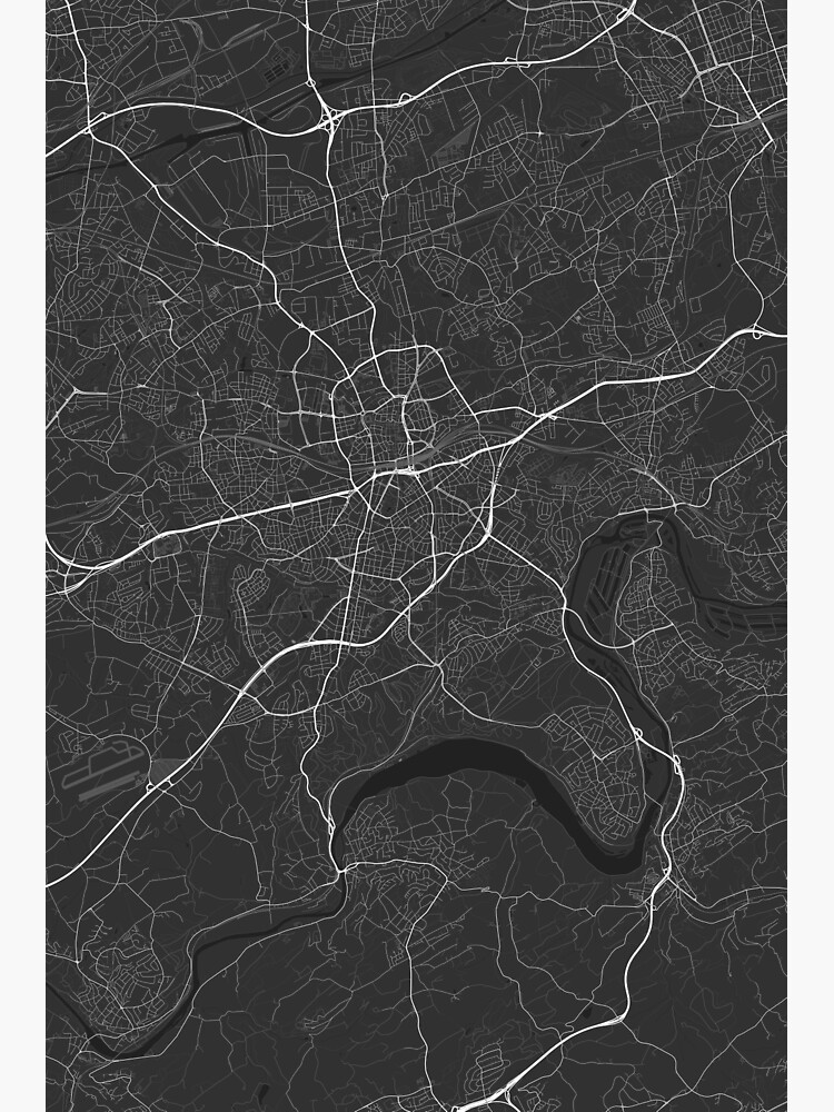 "Essen, Germany Map. (White on black)" Poster by Graphical-Maps | Redbubble