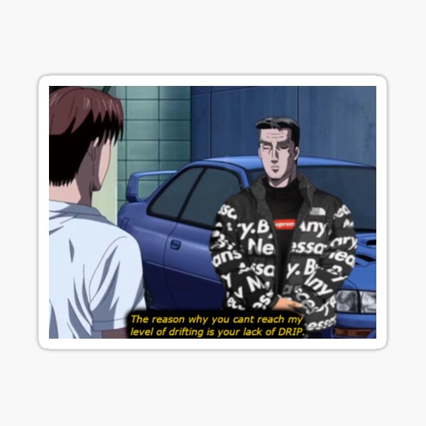 "Initial D Takemi's Dad's Drip" Sticker for Sale by SmarmySellsAll ...