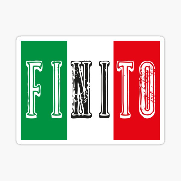 "FINITO" Sticker for Sale by Hell-Prints | Redbubble