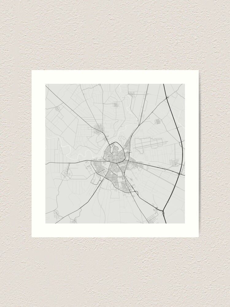 "Larissa, Greece Map. (Black on white)" Art Print by Graphical-Maps ...