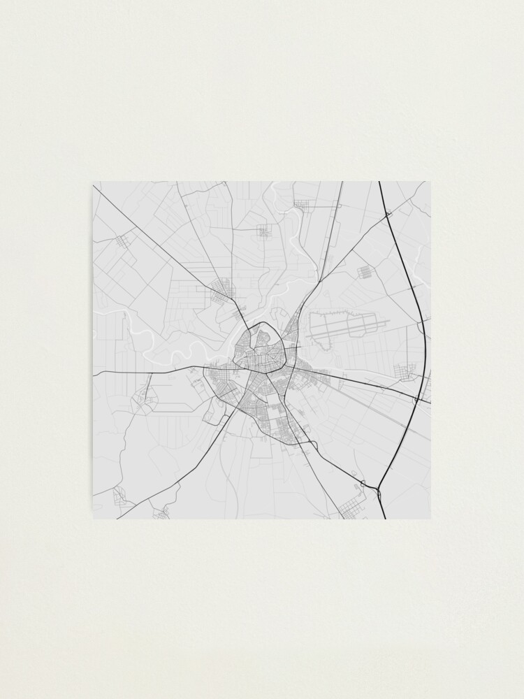 "Larissa, Greece Map. (Black on white)" Photographic Print for Sale by ...