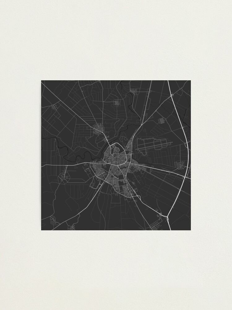 "Larissa, Greece Map. (White on black)" Photographic Print for Sale by ...