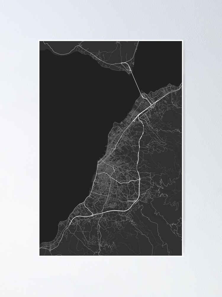 "Patras, Greece Map. (White on black)" Poster for Sale by Graphical ...