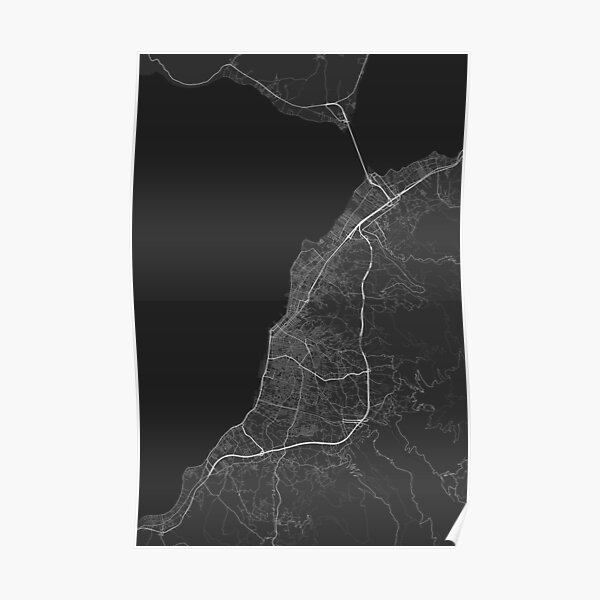 "Patras, Greece Map. (White on black)" Poster for Sale by Graphical ...