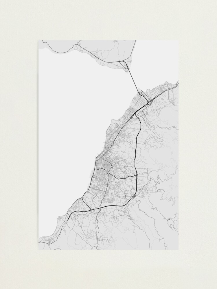 "Patras, Greece Map. (Black on white)" Photographic Print by Graphical ...