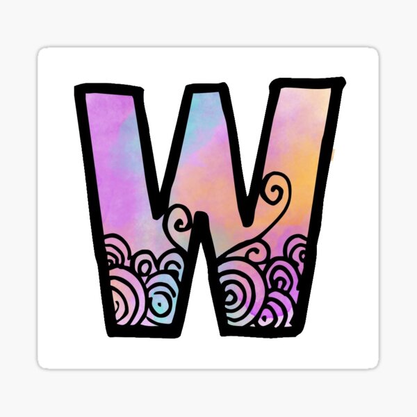 "Watercolor W" Sticker for Sale by ran98 | Redbubble