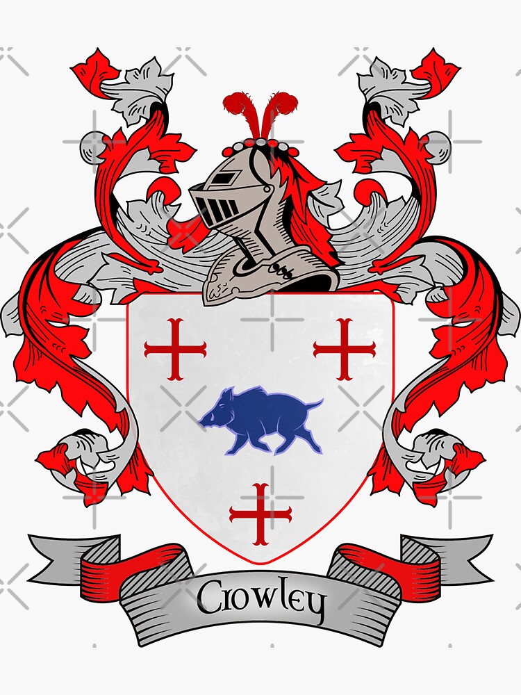 Pegatina «Escudo de armas de Crowley | Cresta de la familia Crowley» de ...