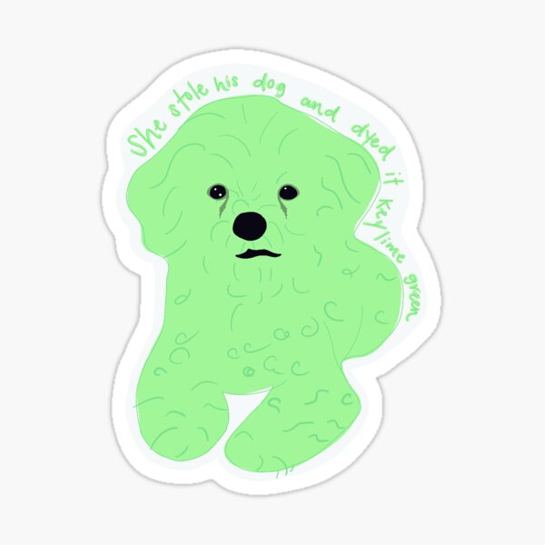 "key lime green dog- taylor swift" Sticker for Sale by ellabmorgan ...