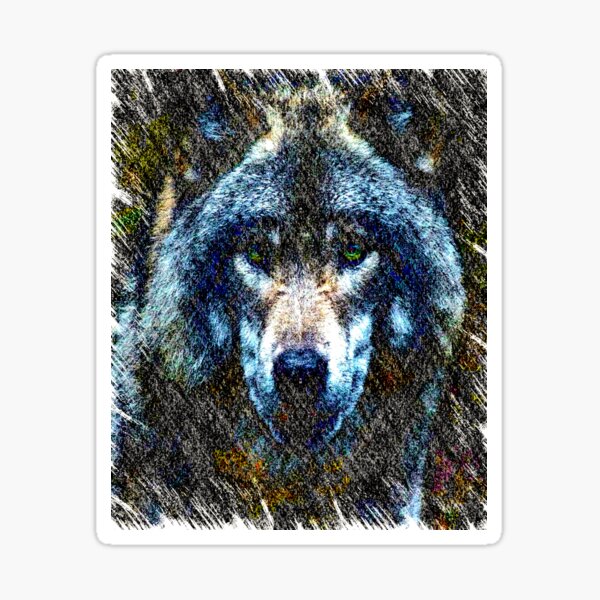 "Stoic Wolf Color" Sticker for Sale by CrossyourTs | Redbubble