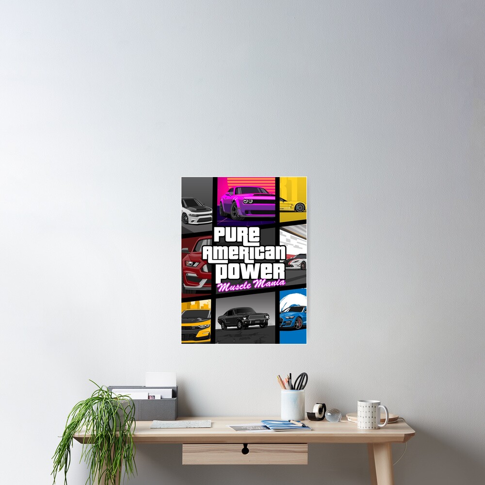 "Pure American Power, Muscle Mania" Poster by ElseWorldDesign | Redbubble