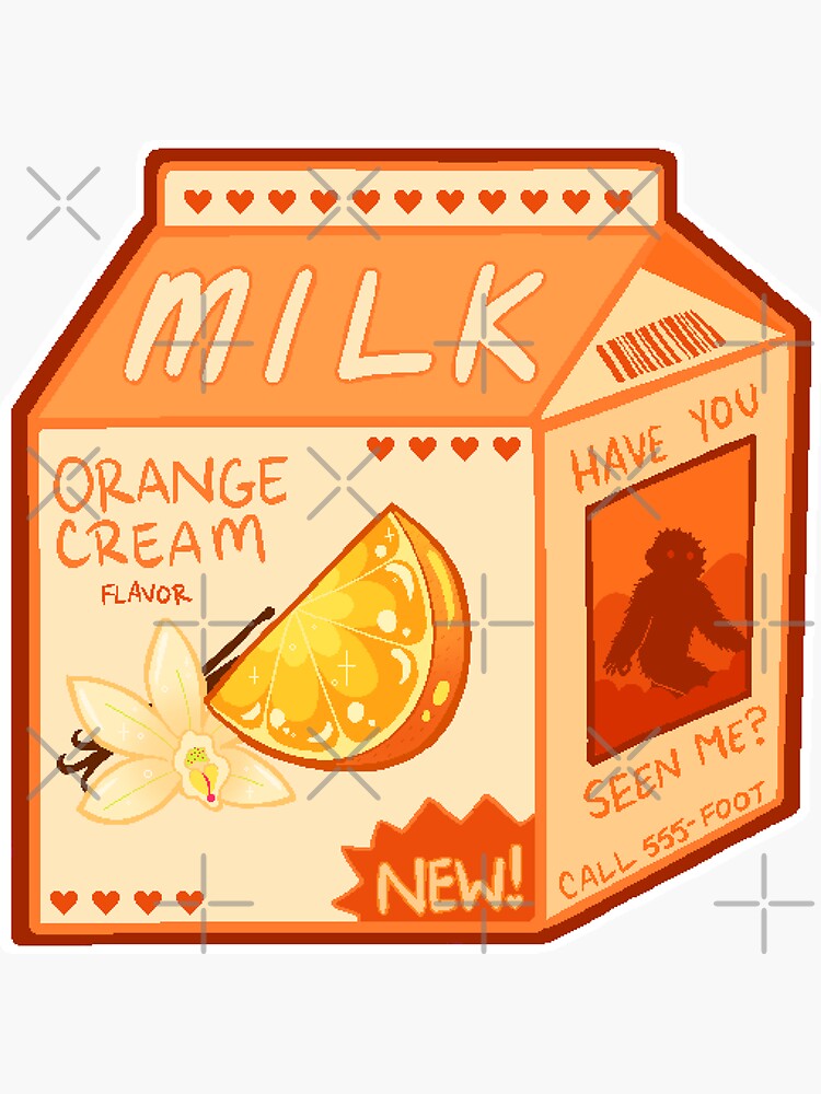 "orange vanilla cream milk carton" Sticker for Sale by peachberrymilk ...