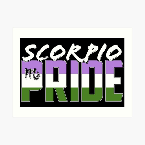 Scorpio Genderqueer Pride Flag Zodiac Sign Art Print For Sale By