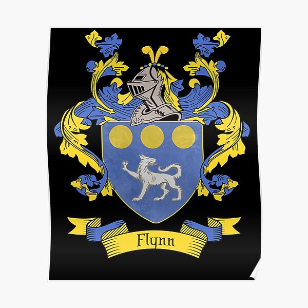 "Flynn Coat of Arms | Flynn Family Crest" Poster for Sale by chuppys ...