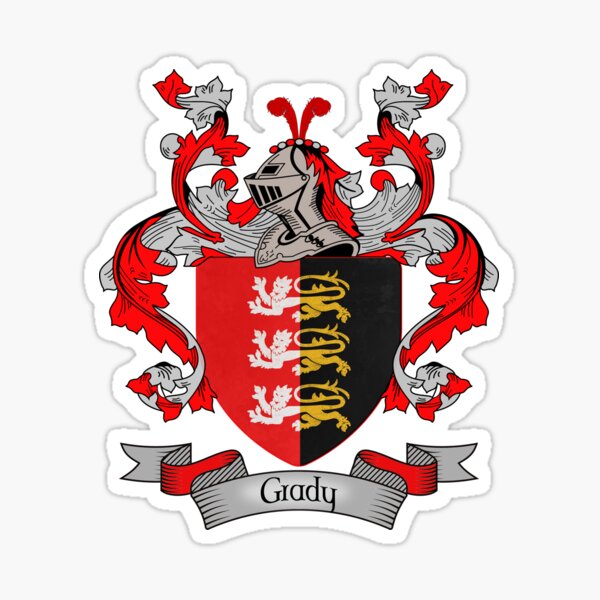 "Grady Coat of Arms | Grady Family Crest" Sticker for Sale by chuppys ...
