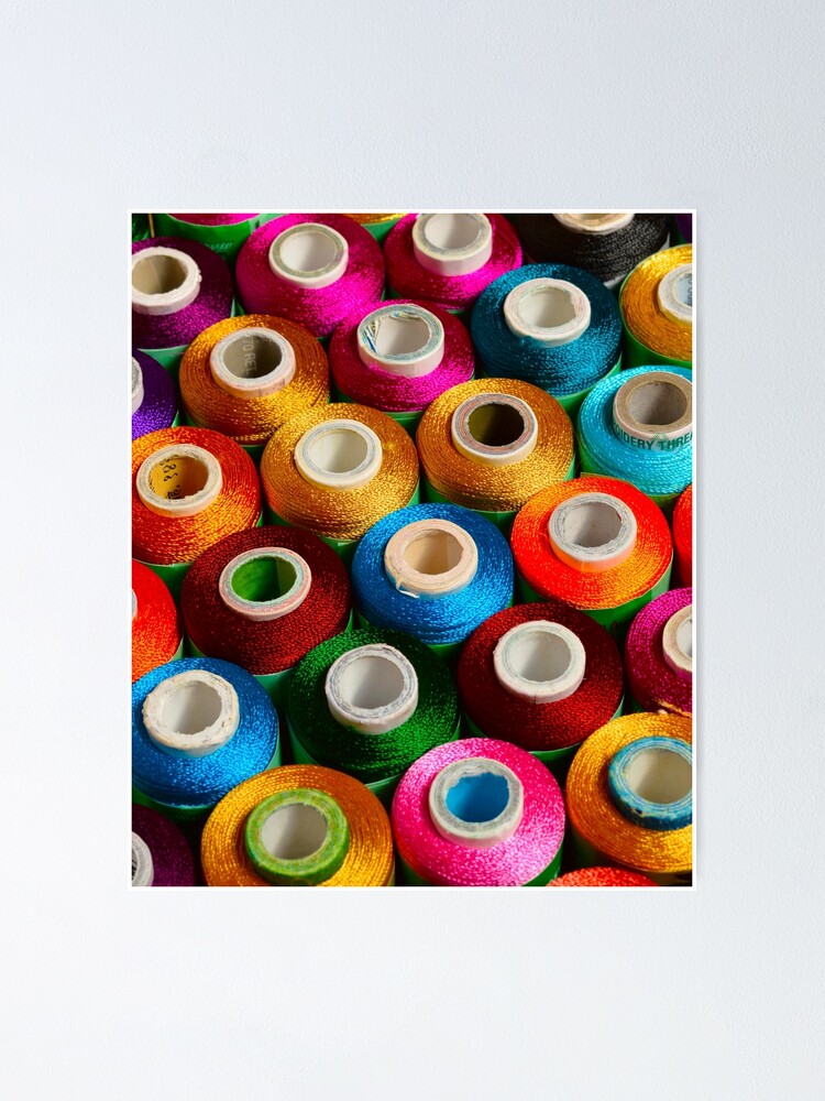 "Colorful Sewing Thread" Poster by Lizzyapparel | Redbubble