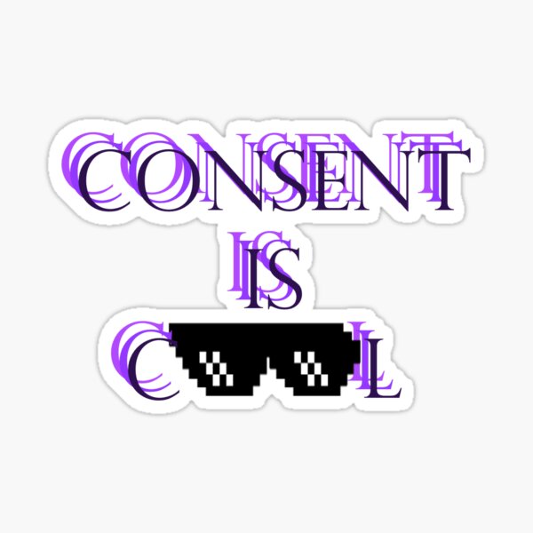 "Consent is Cool" Sticker for Sale by watercolortarot | Redbubble