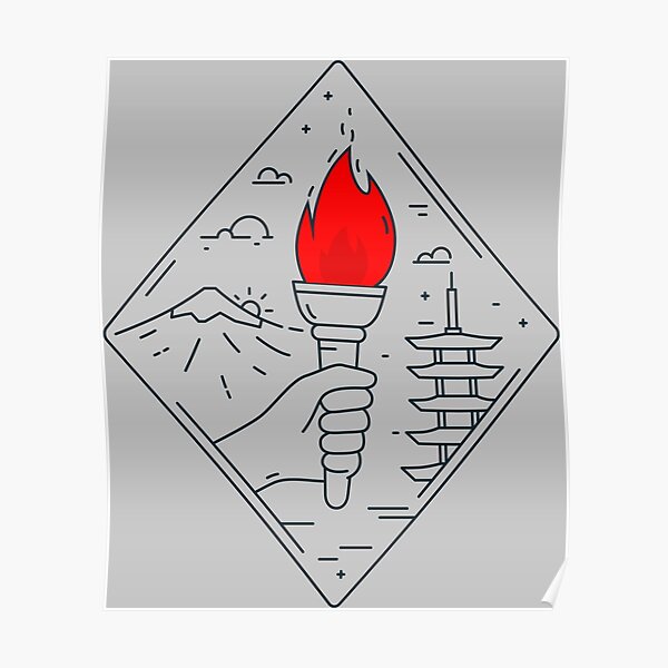 "Tokyo 2021 Japan Olympic Torch" Poster for Sale by GG-RED | Redbubble