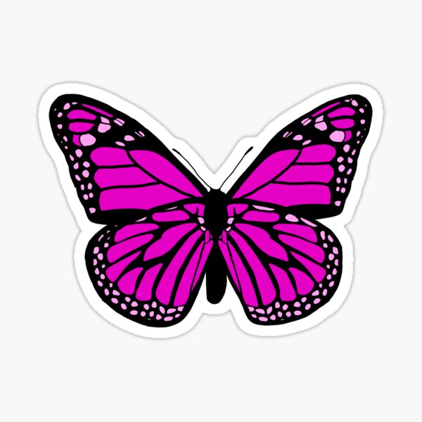 "Pink Butterfly" Sticker by ArtBased | Redbubble