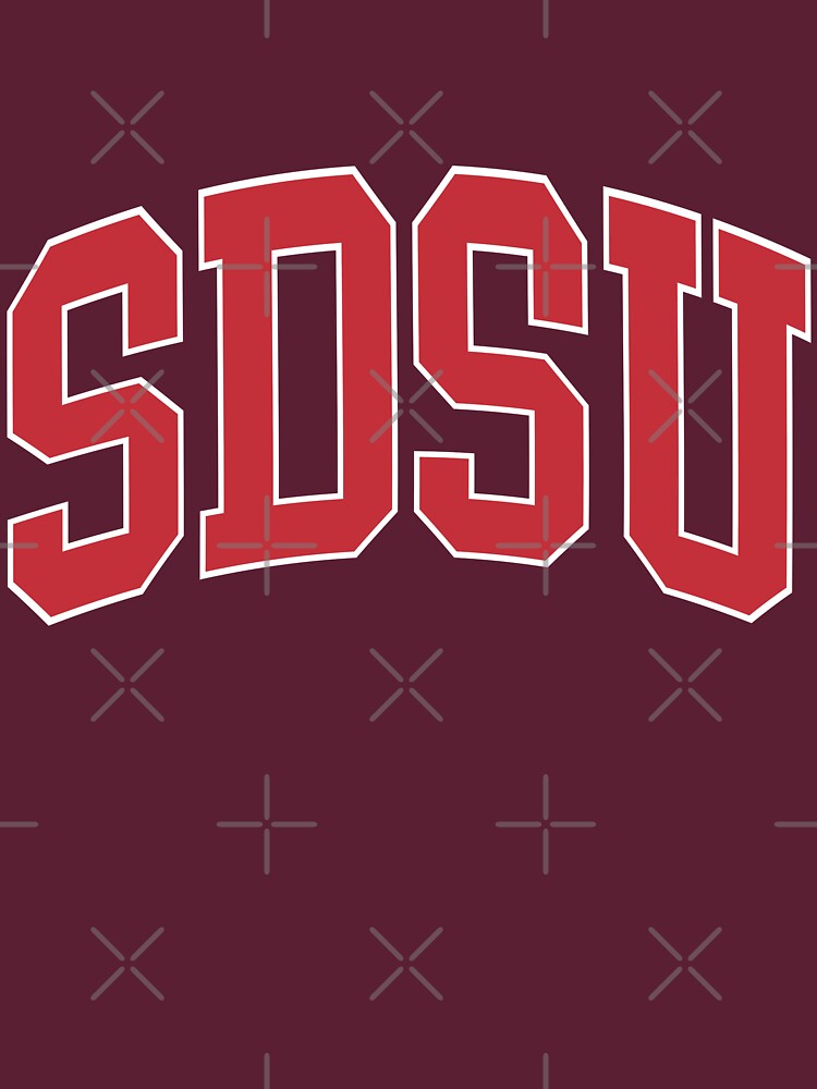 "sdsu - college font curved" T-shirt for Sale by scollegestuff ...