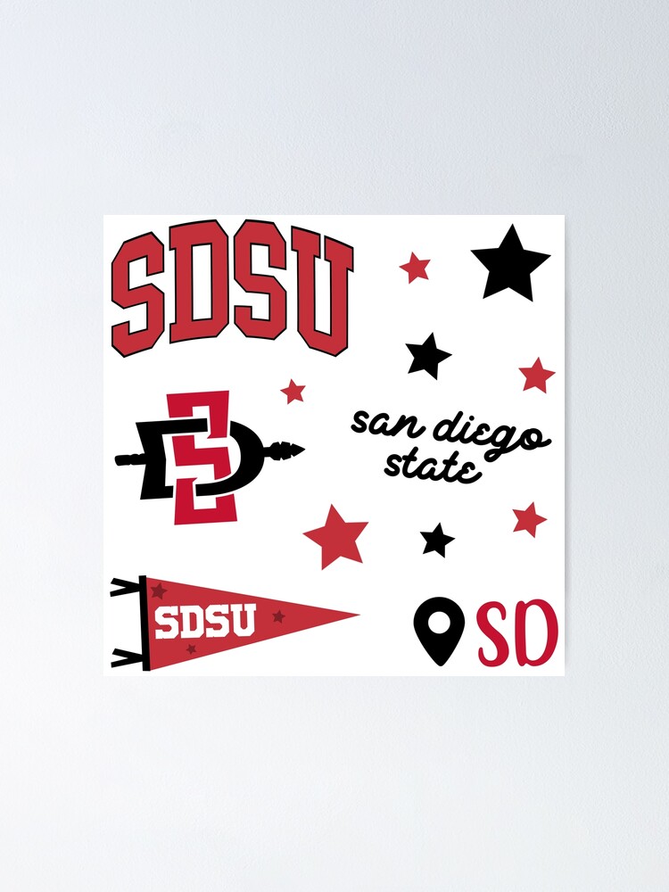 "sdsu - san diego state sticker pack" Poster for Sale by scollegestuff ...