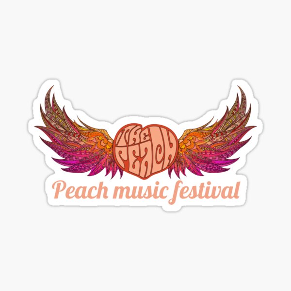 "Peach music festival" Sticker for Sale by Mariocii | Redbubble