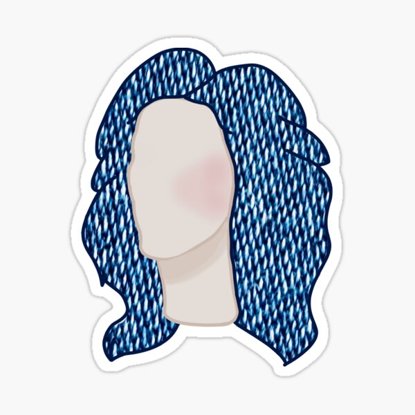 "Denim Blue Hair" Sticker by Late4AMonday | Redbubble