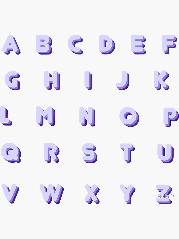 "Purple Tri Color Letters Pack" Sticker for Sale by bella1patel | Redbubble