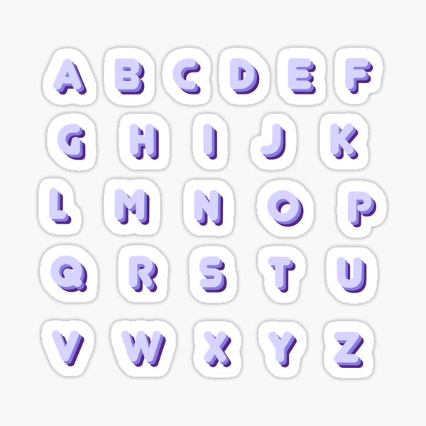 "Purple Tri Color Letters Pack" Sticker for Sale by bella1patel | Redbubble