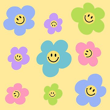 "SMILEY FLOWERS" Sticker for Sale by honielawson | Redbubble