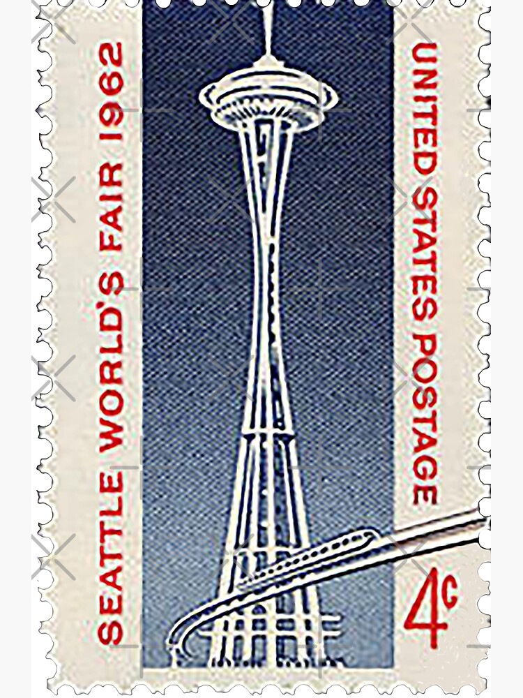 "Seattle Worlds Fair 1962 US Postage Stamp, Space Needle, Monorail ...