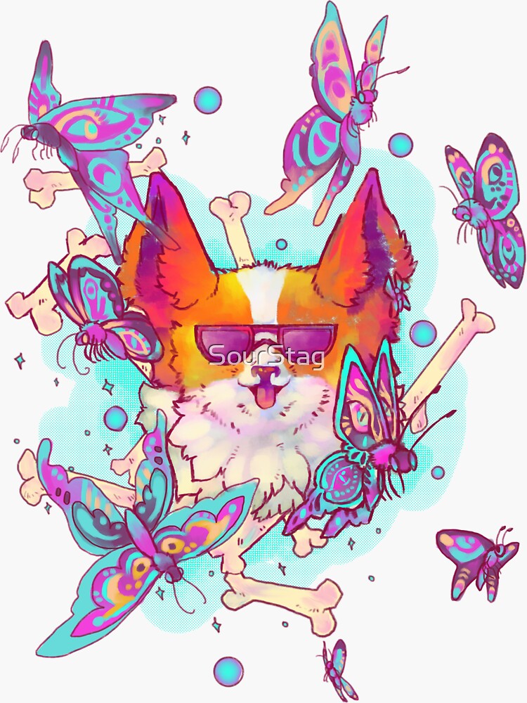 "Papillion Eon" Sticker for Sale by SourStag | Redbubble