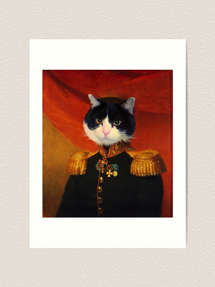 "Mr Tibbles - Cat in an oil painting - digital Cat Art / cat print ...