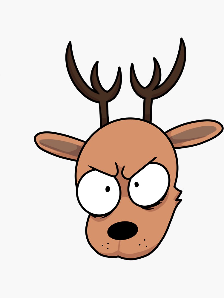 Pegatina «chico venado enojado» de zackneatostuff | Redbubble