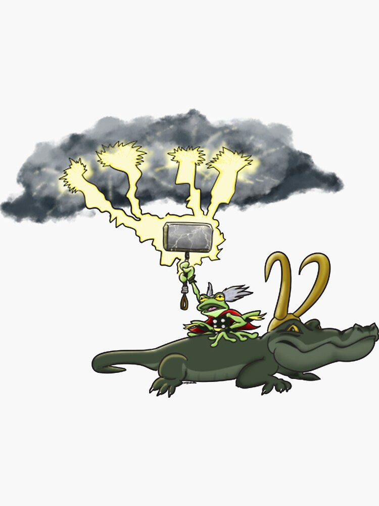 Pegatina La Rana Y El Cocodrilo Son Amigos De Batteryli912 Redbubble