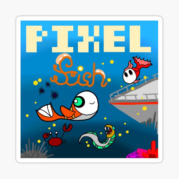 "Pixel Fish" Sticker by AidenJMaster | Redbubble