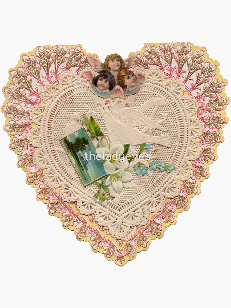 "vintage lace valenine" Sticker for Sale by theladyeves | Redbubble