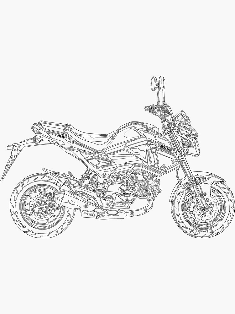 Honda Grom Sketch Sticker By Bestagon Redbubble