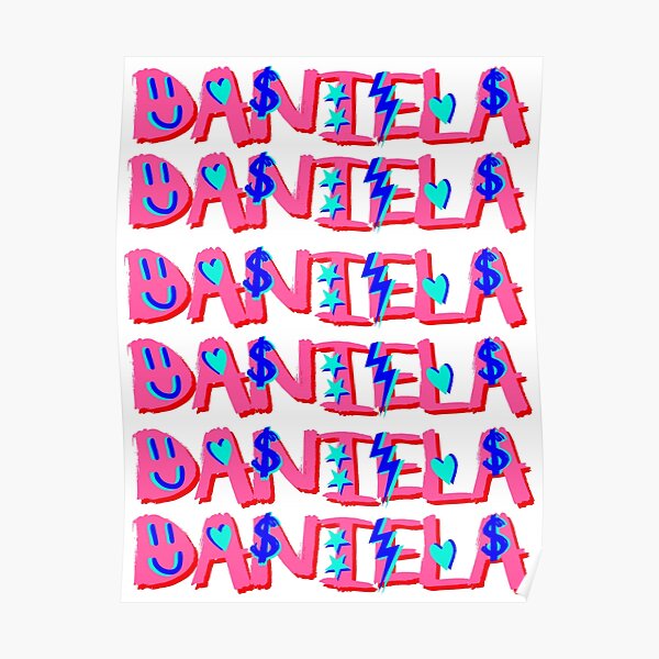 "DANIELA name - pink and blue" Poster by juliasantos5 | Redbubble