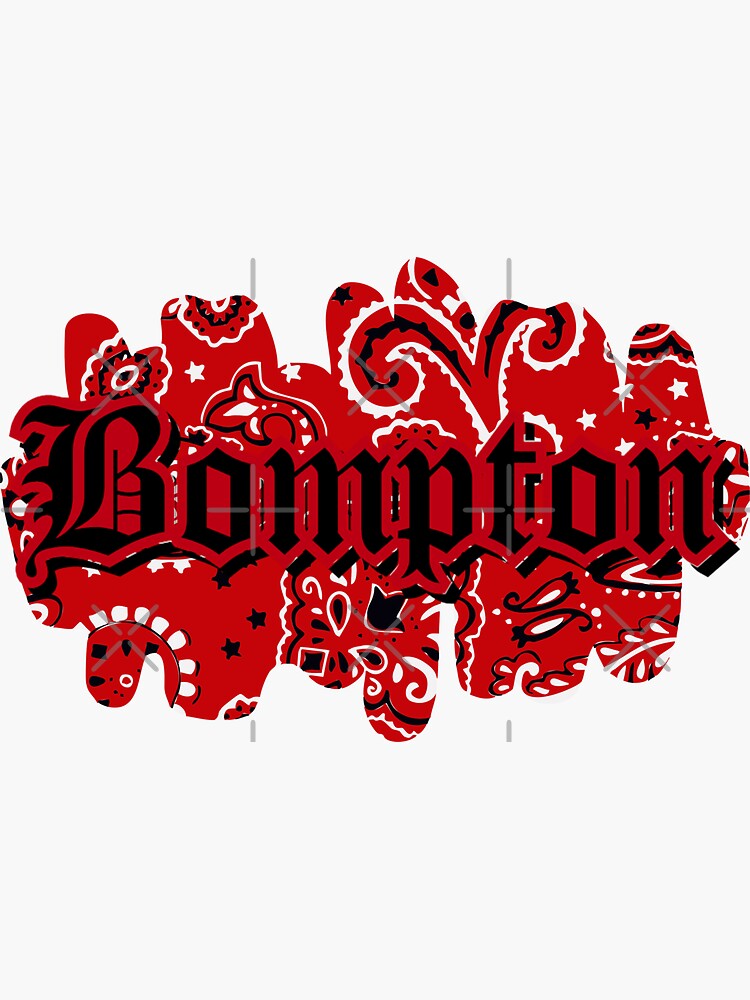 "Bompton Red Bandana" Sticker for Sale by 89129graphics | Redbubble