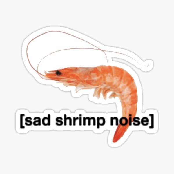 "sad shrimp noise" Sticker by Maddy0410 | Redbubble