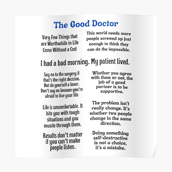 "The Good Doctor Pack" Poster by Rabia01 | Redbubble