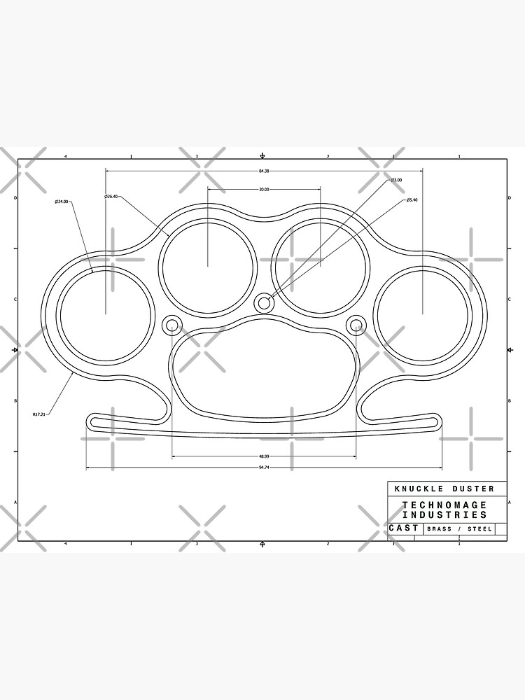 "Knuckle duster plain schematic" Art Print for Sale by aromis | Redbubble